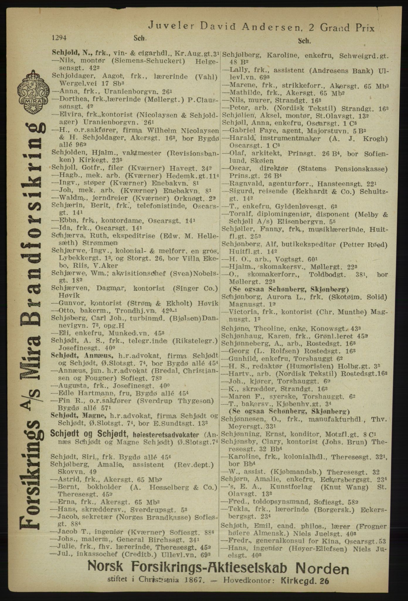 Skanna materiale: Kristiania/Oslo adressebok, PUBL/-, 1918, s. 1319 - Skanna arkiver - Arkivverket