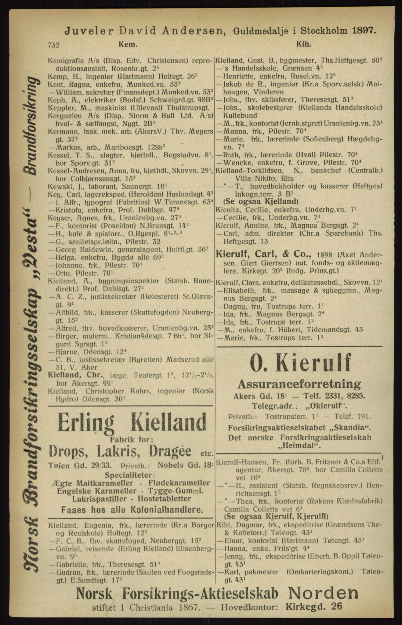 Skanna materiale: Kristiania/Oslo adressebok, PUBL/-, 1916, s. 732 - Skanna arkiver - Arkivverket
