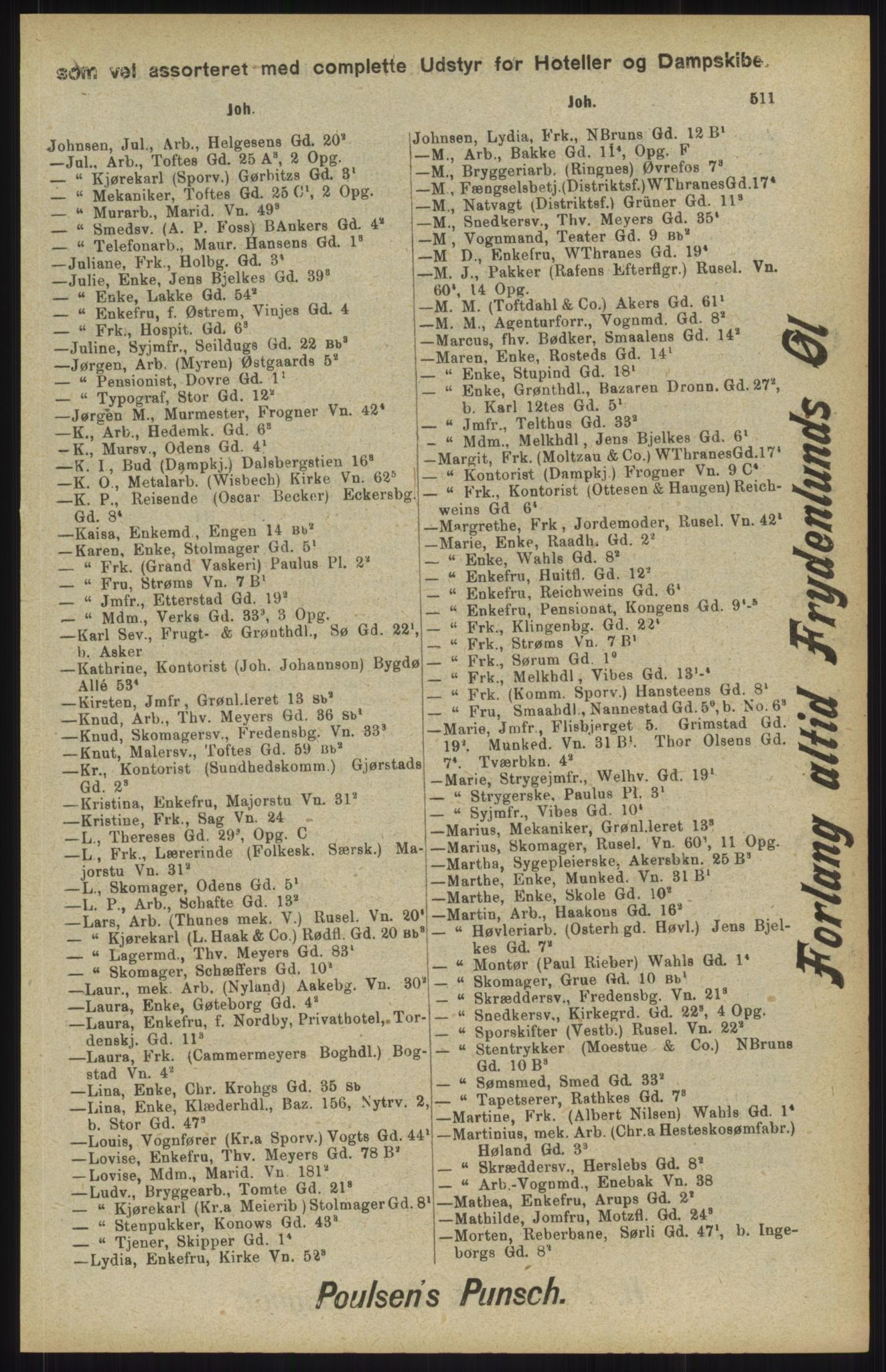 Skanna materiale: Kristiania/Oslo adressebok, PUBL/-, 1904, s. 511 - Skanna arkiver - Arkivverket