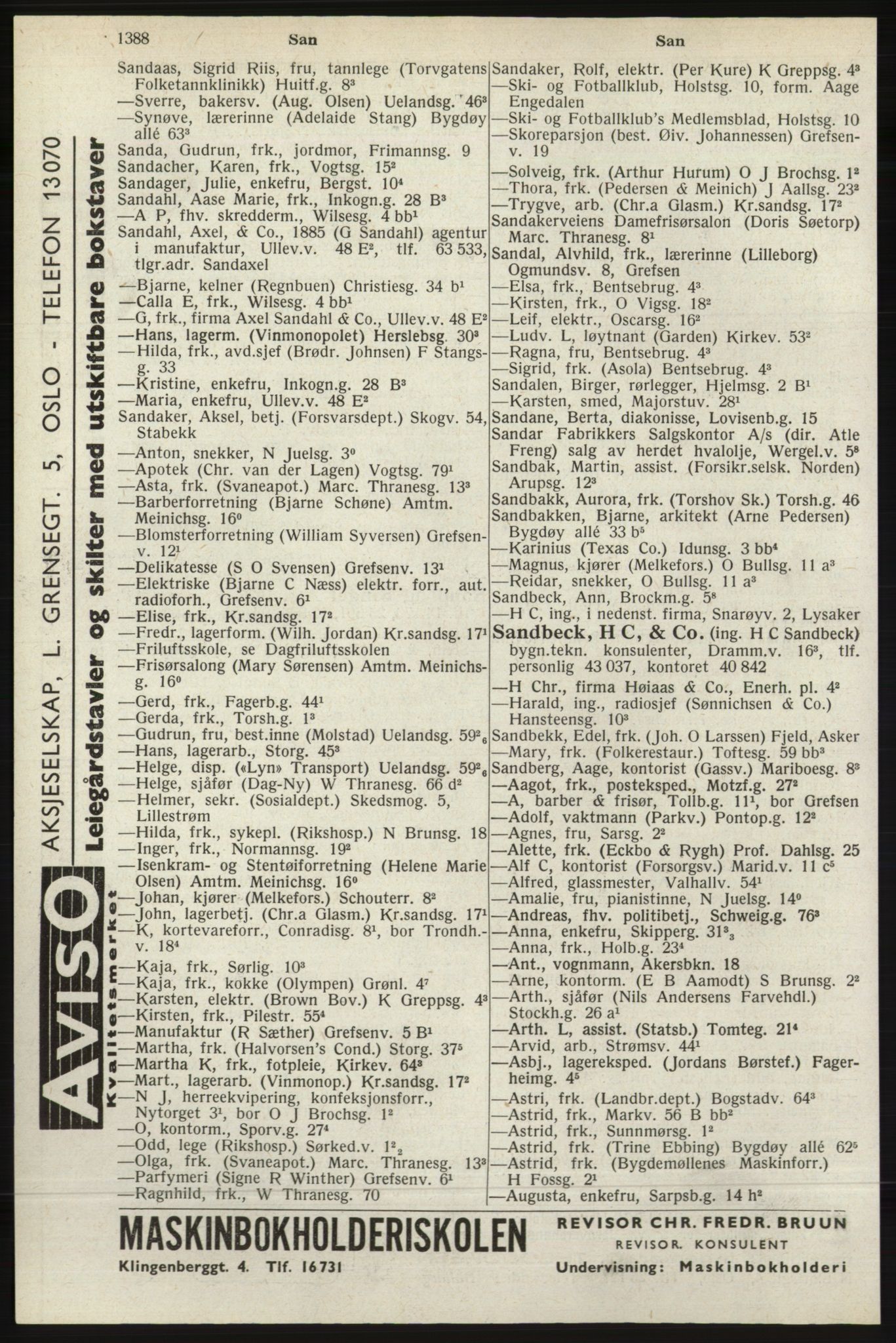 Skanna materiale: Kristiania/Oslo adressebok, PUBL/-, 1940, s. 1406 - Skanna arkiver - Arkivverket