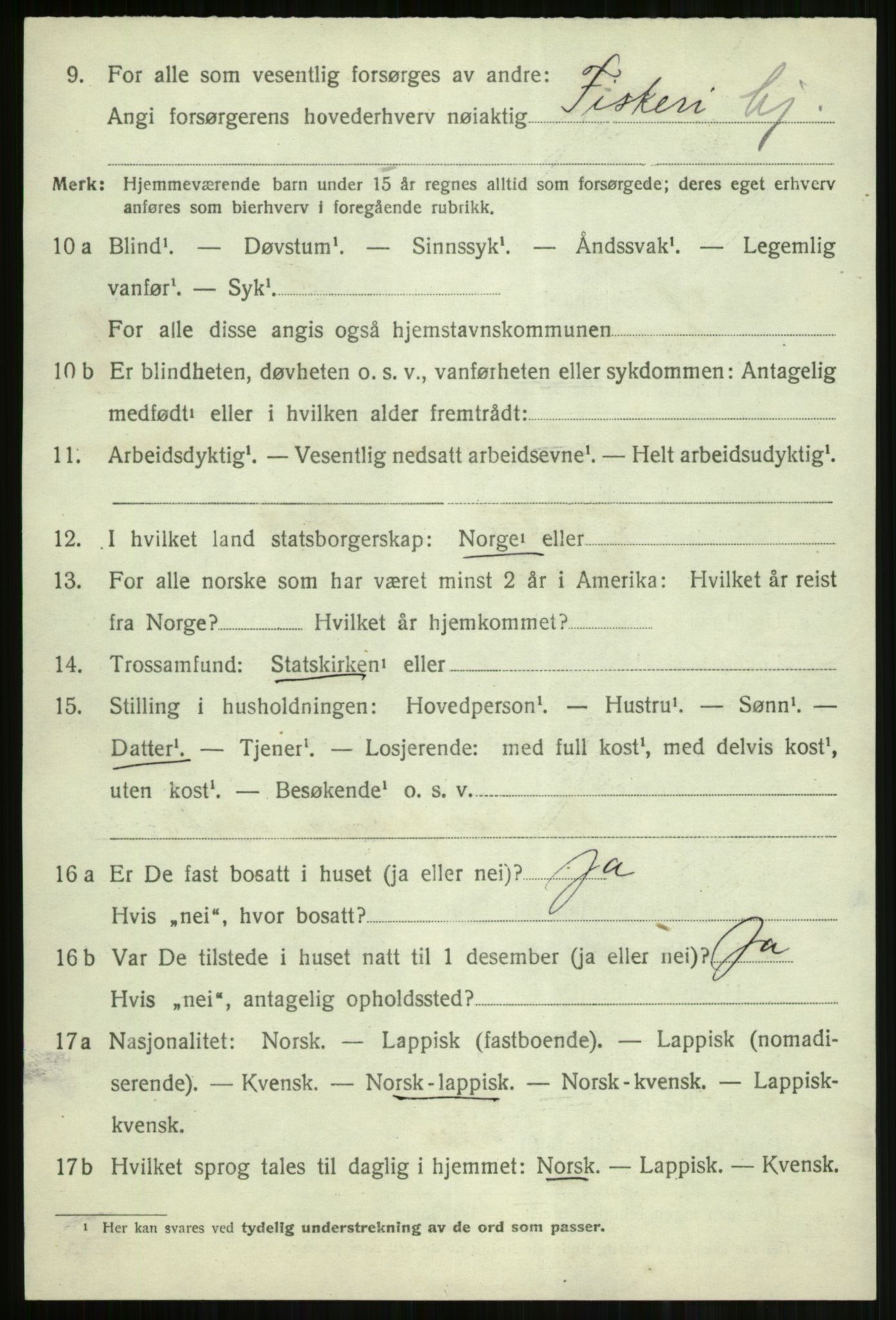 Folketellinger: SATØ, Folketelling 1920 for 1938 Lyngen herred, 1920, s. 13672 - Skanna arkiver ...